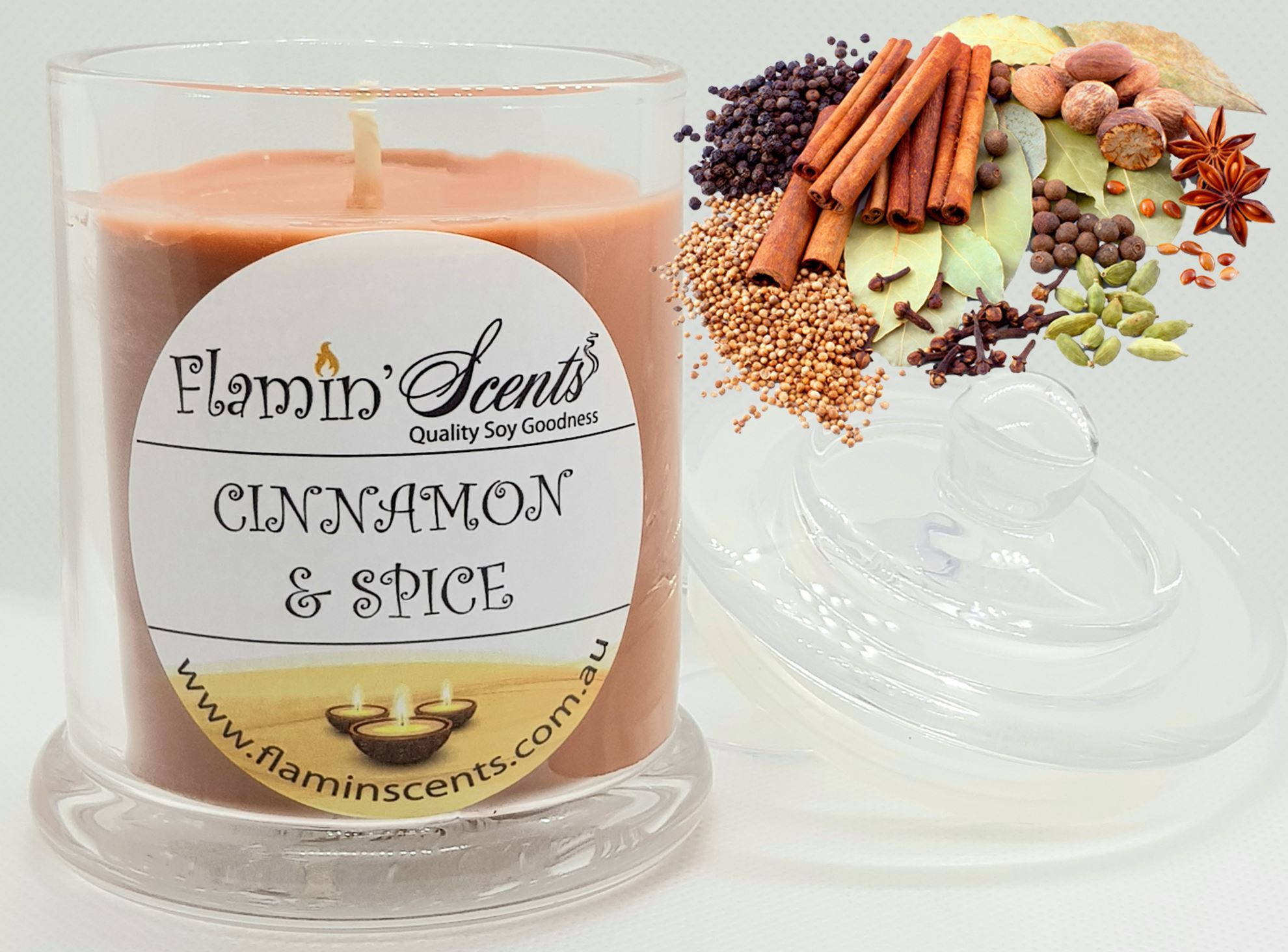 Flamin Scents. CINNAMON & SPICE CANDLE